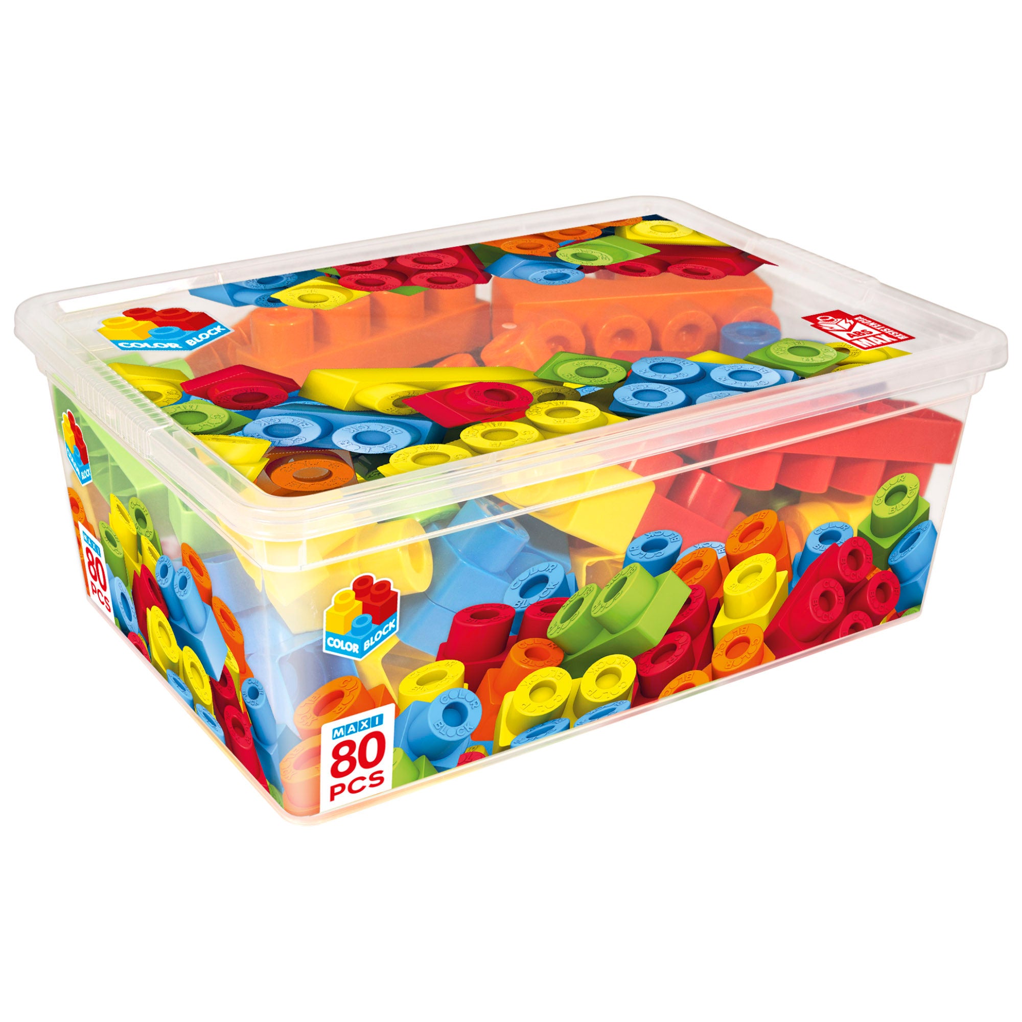 Colorblock Container With 80pcs Blocks – Toytastic Malta