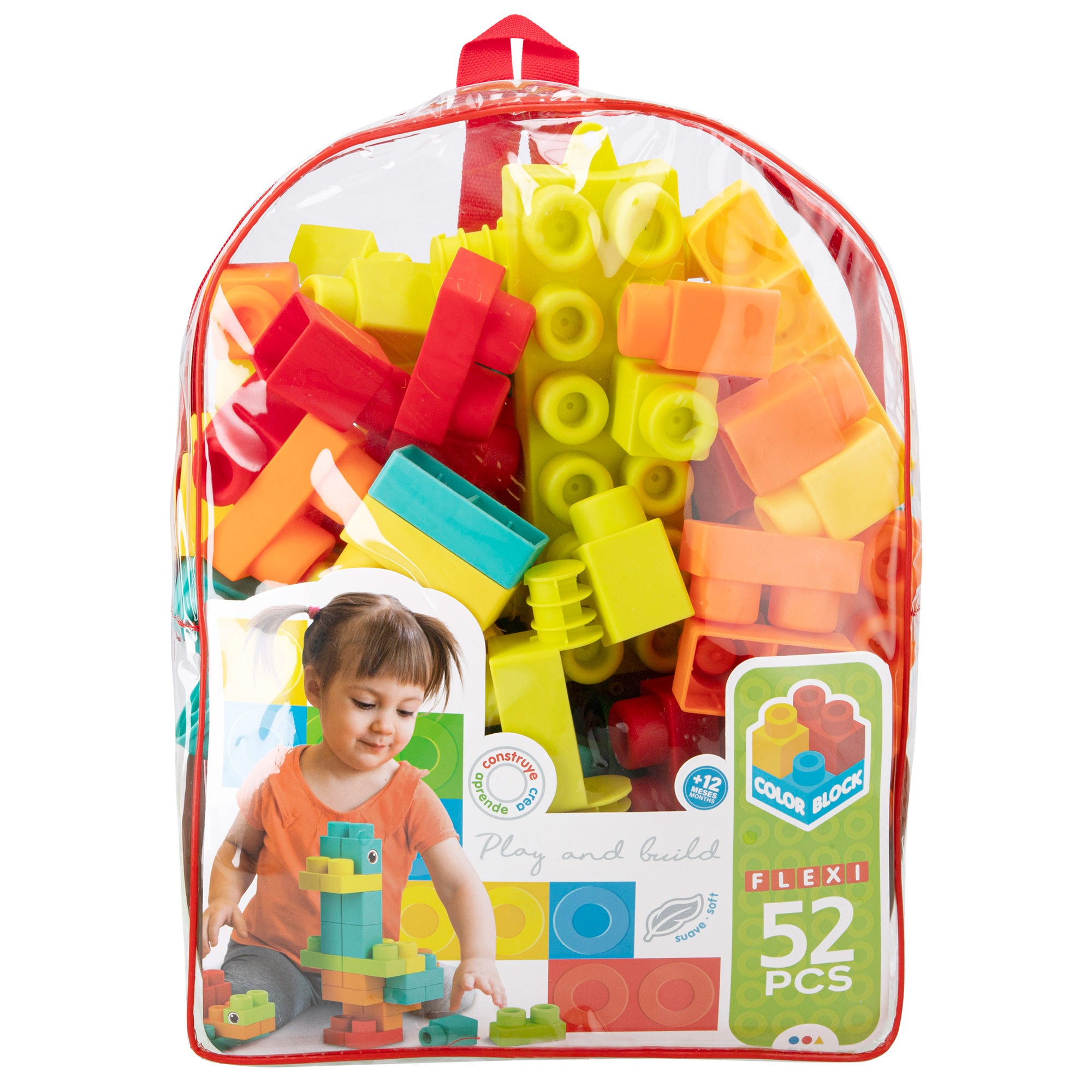 ColorBlock Bag With 52pcs Soft Blocks – Toytastic Malta